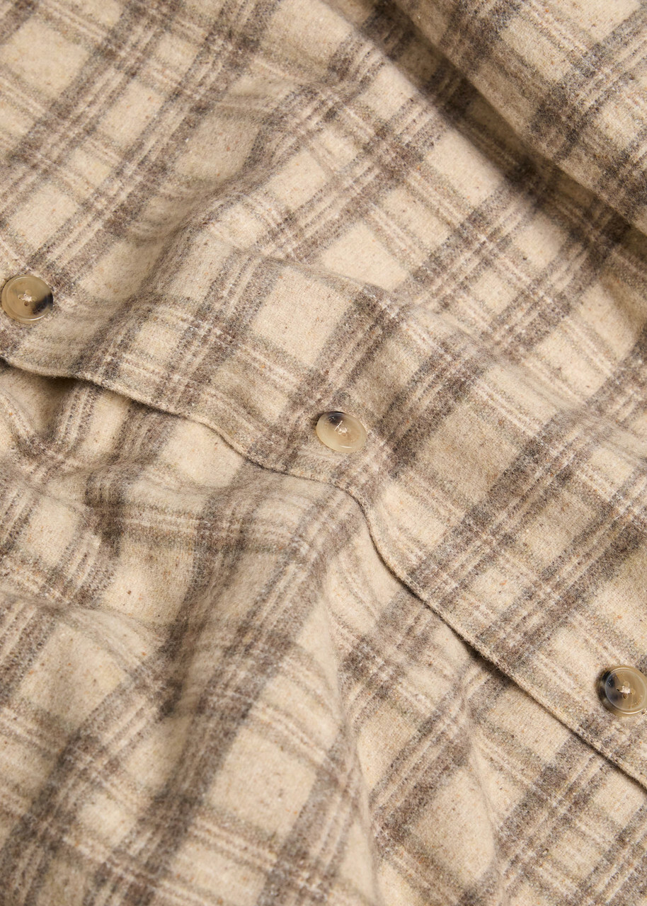 Frame Wool and Silk-blend Flannel Overshirt Brown Frame Denim