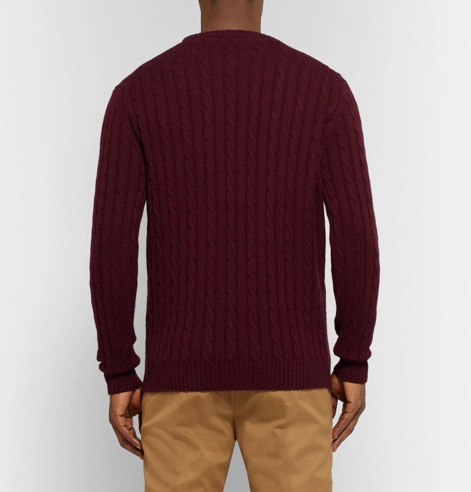 Thom Sweeney - Cable-Knit Cashmere Sweater - Men - Burgundy Thom Sweeney