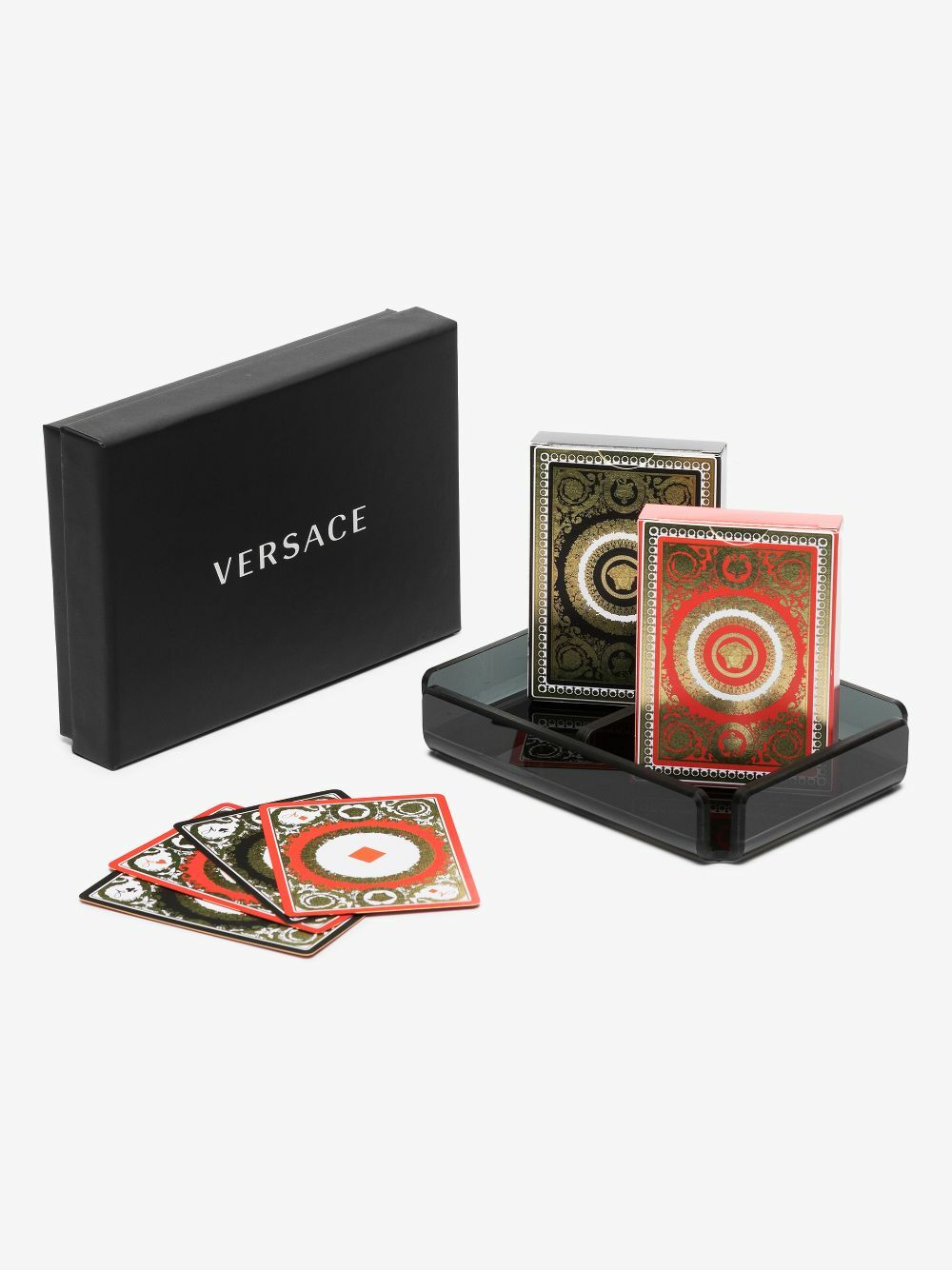 Versace Black And Red Playing Card Set Versace