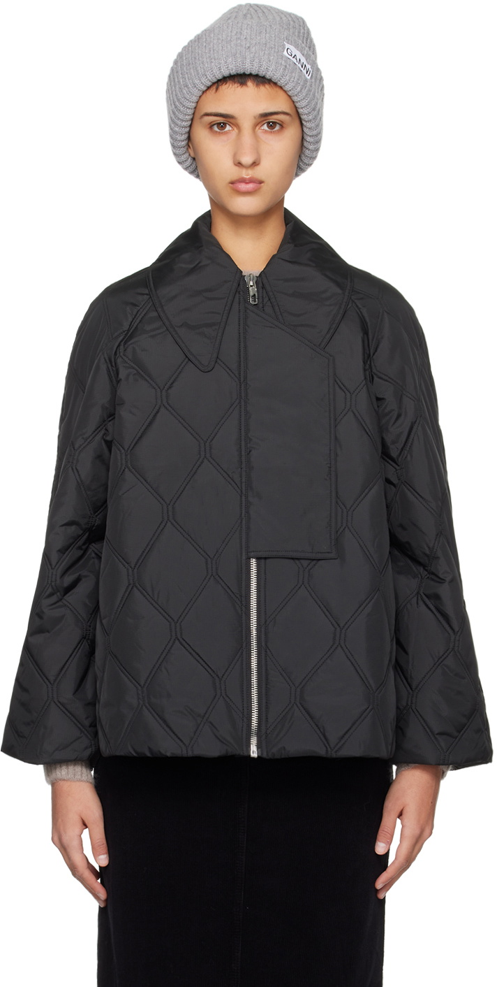 GANNI Black Quilted Jacket GANNI