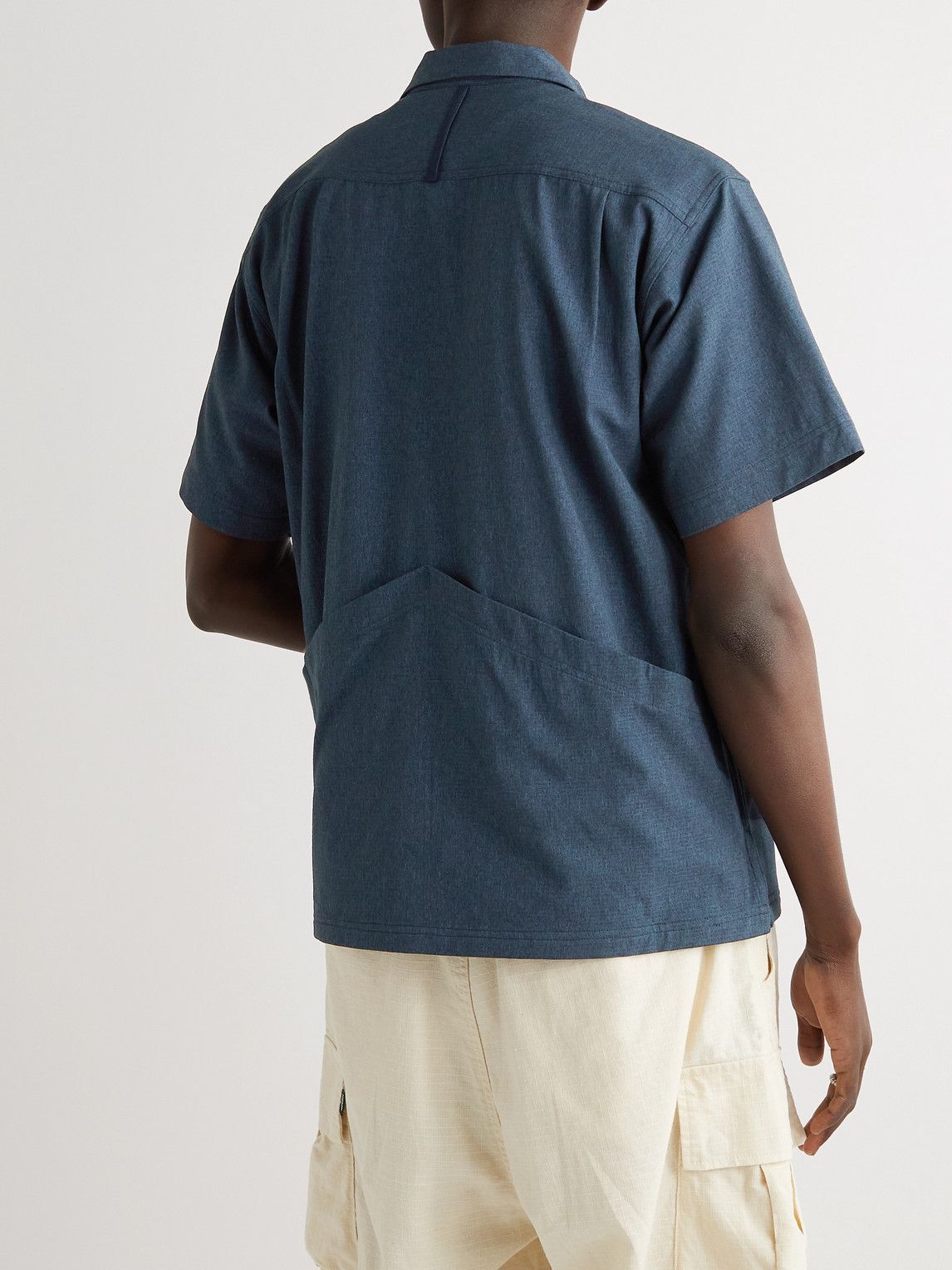 Norbit by Hiroshi Nozawa - Convertible-Collar DotAir Jersey Shirt - Blue