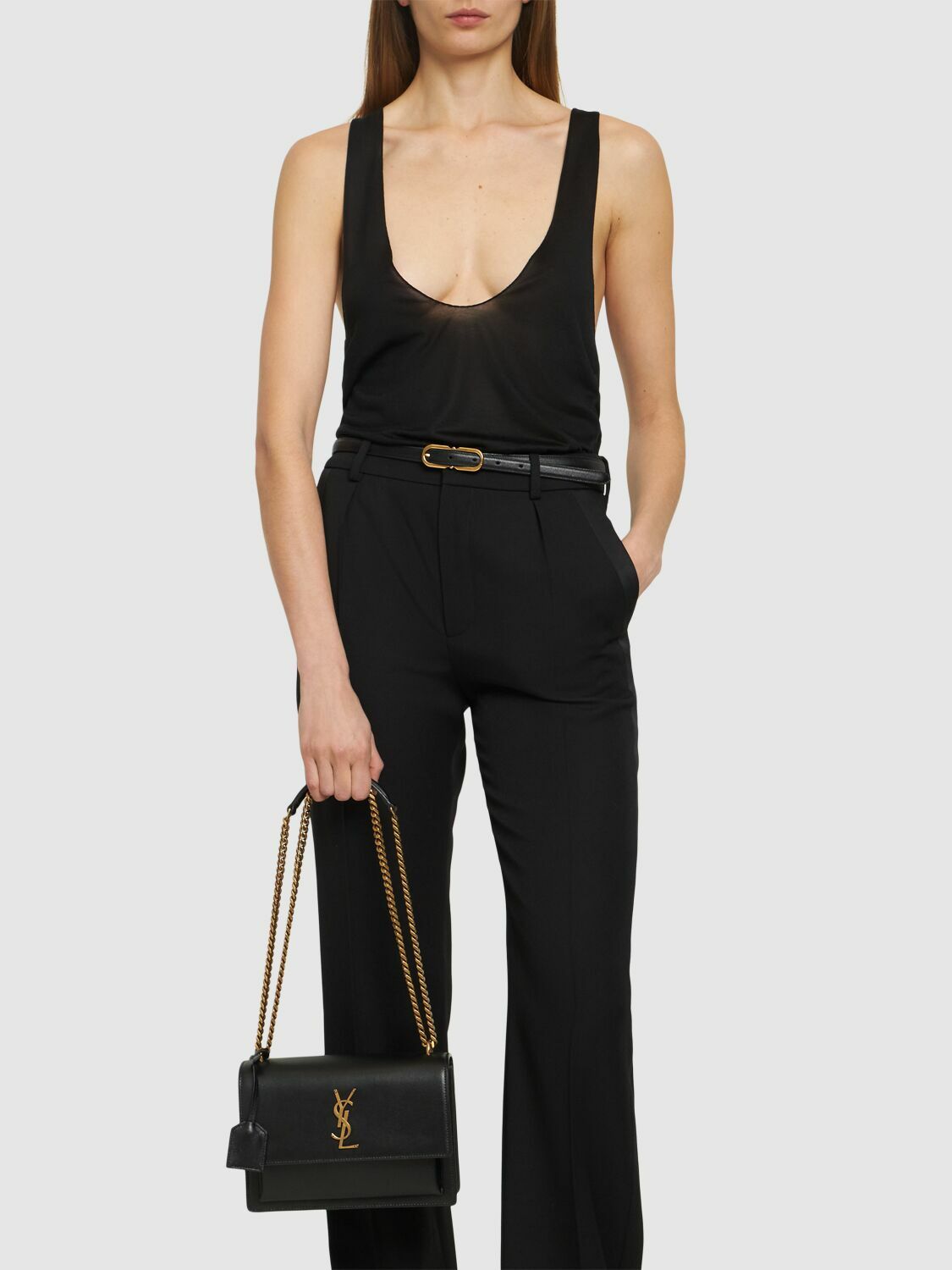 SAINT LAURENT - Medium Sunset Leather Shoulder Bag Saint Laurent