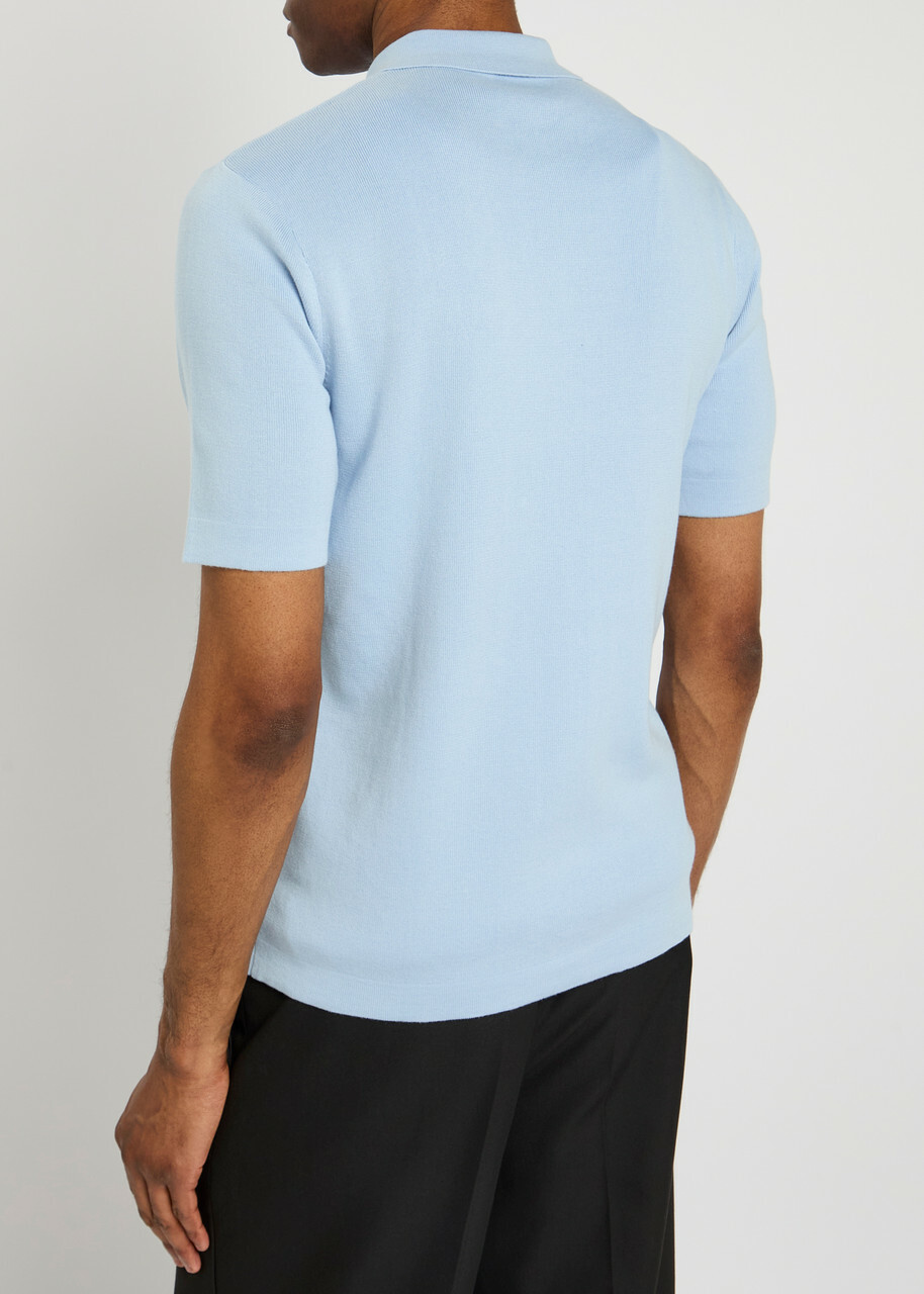 Fred Perry Striped Cotton-knit Polo Shirt Light Blue Fred Perry