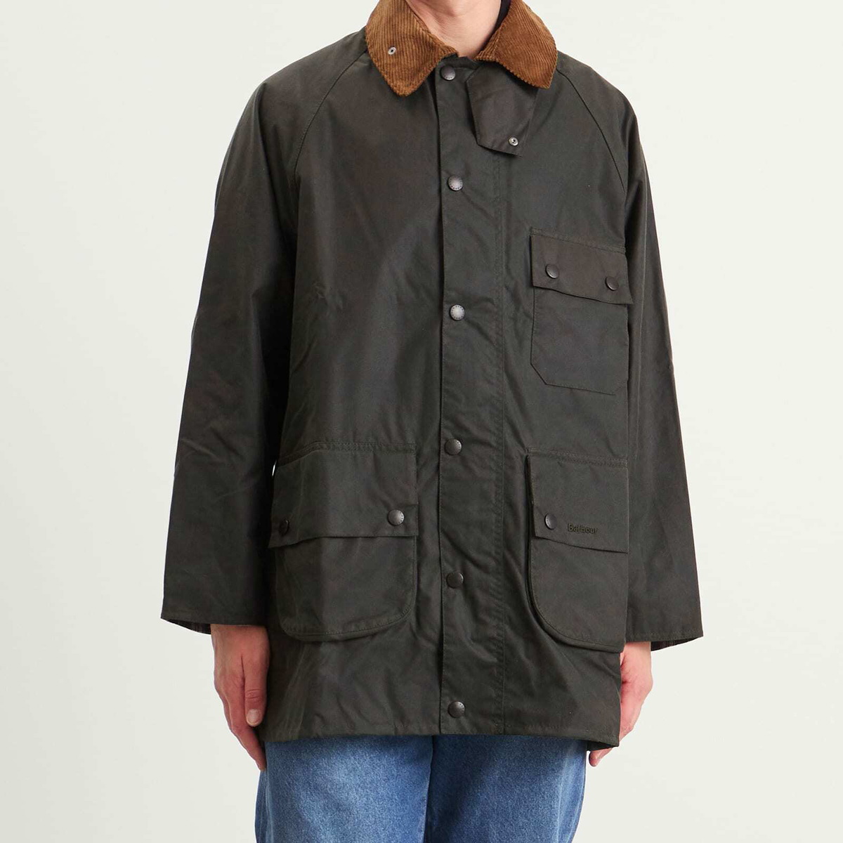 Barbour Men's OS Solway Wax Jacket in Sage Barbour