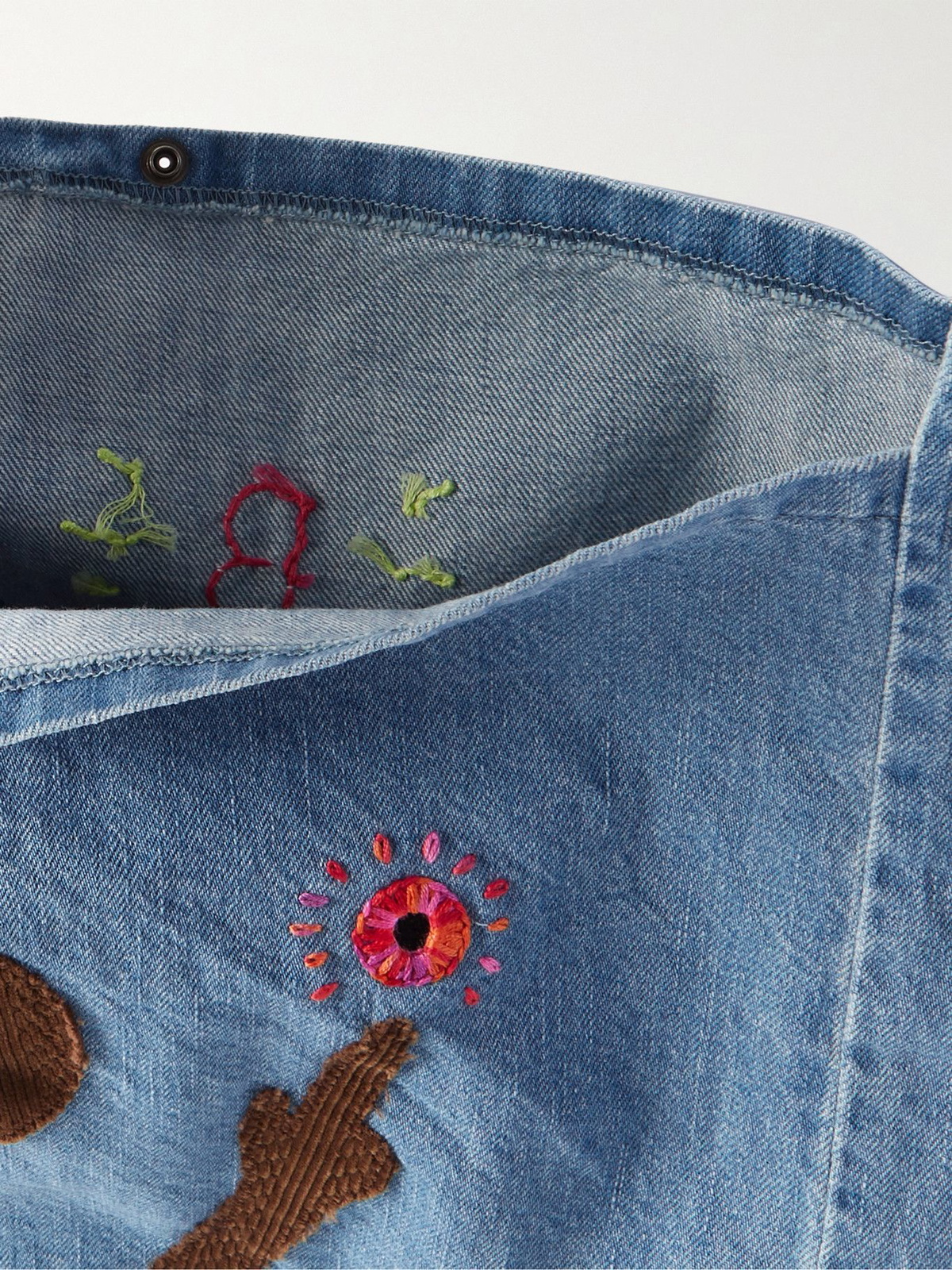 KAPITAL - Alien Healing Appliquéd Denim Messenger Bag KAPITAL