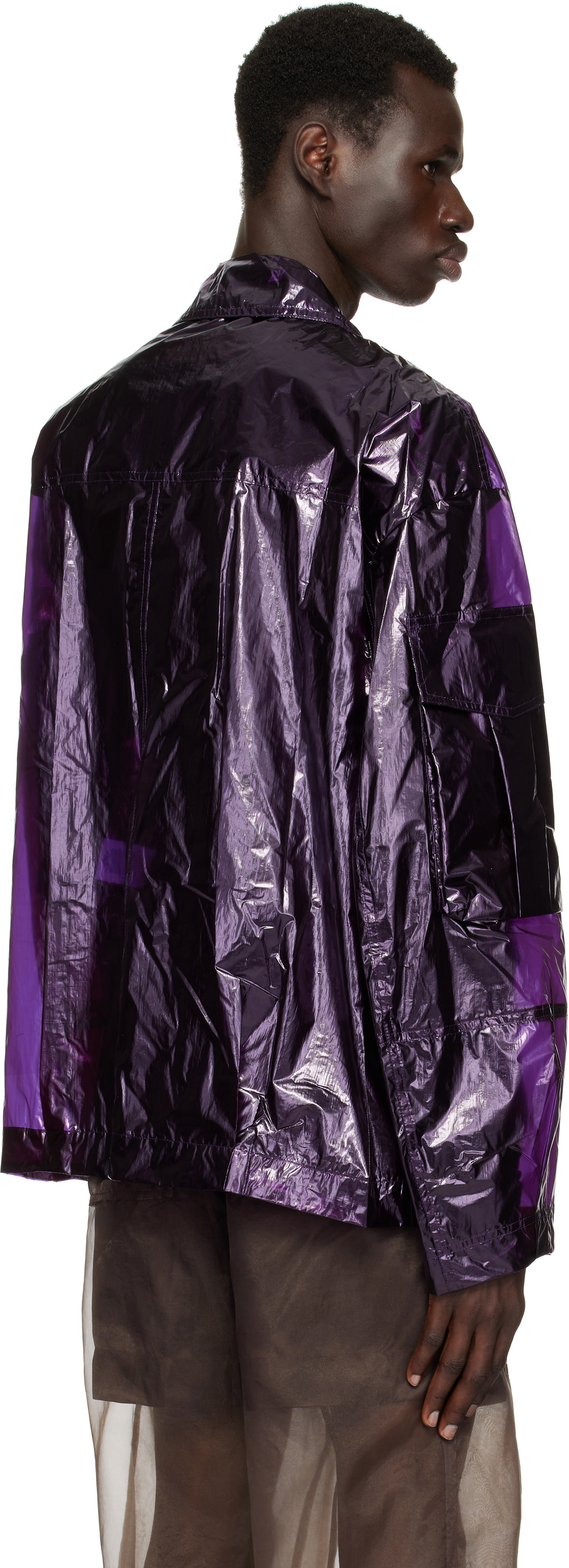 Dries Van Noten Purple Overdyed Transparent Jacket Dries Van Noten