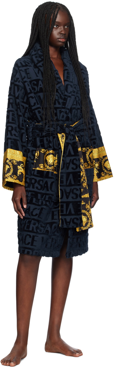 Versace Underwear Navy 'I Heart Baroque' Robe Versace Underwear