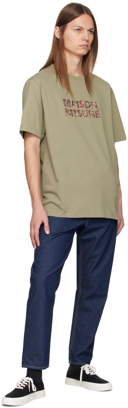 Maison Kitsuné Green Woodland Alphabet Comfort T-Shirt Maison Kitsune