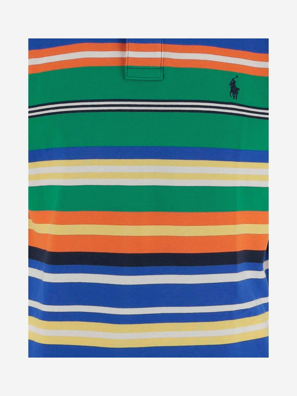 Polo Ralph Lauren Cotton Polo Shirt With Striped Pattern And Logo Polo ...