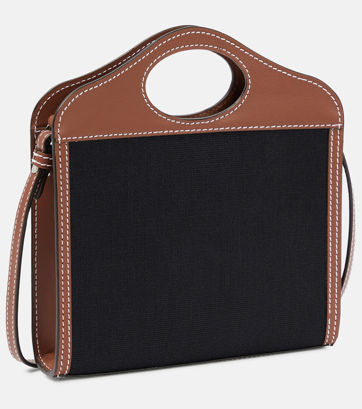 Burberry - Pocket Mini canvas and leather tote bag Burberry