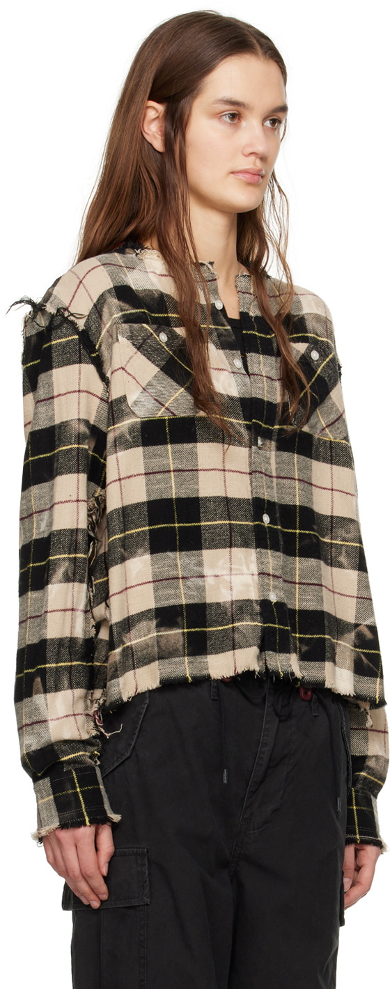 R13 Beige Shredded Shirt R13