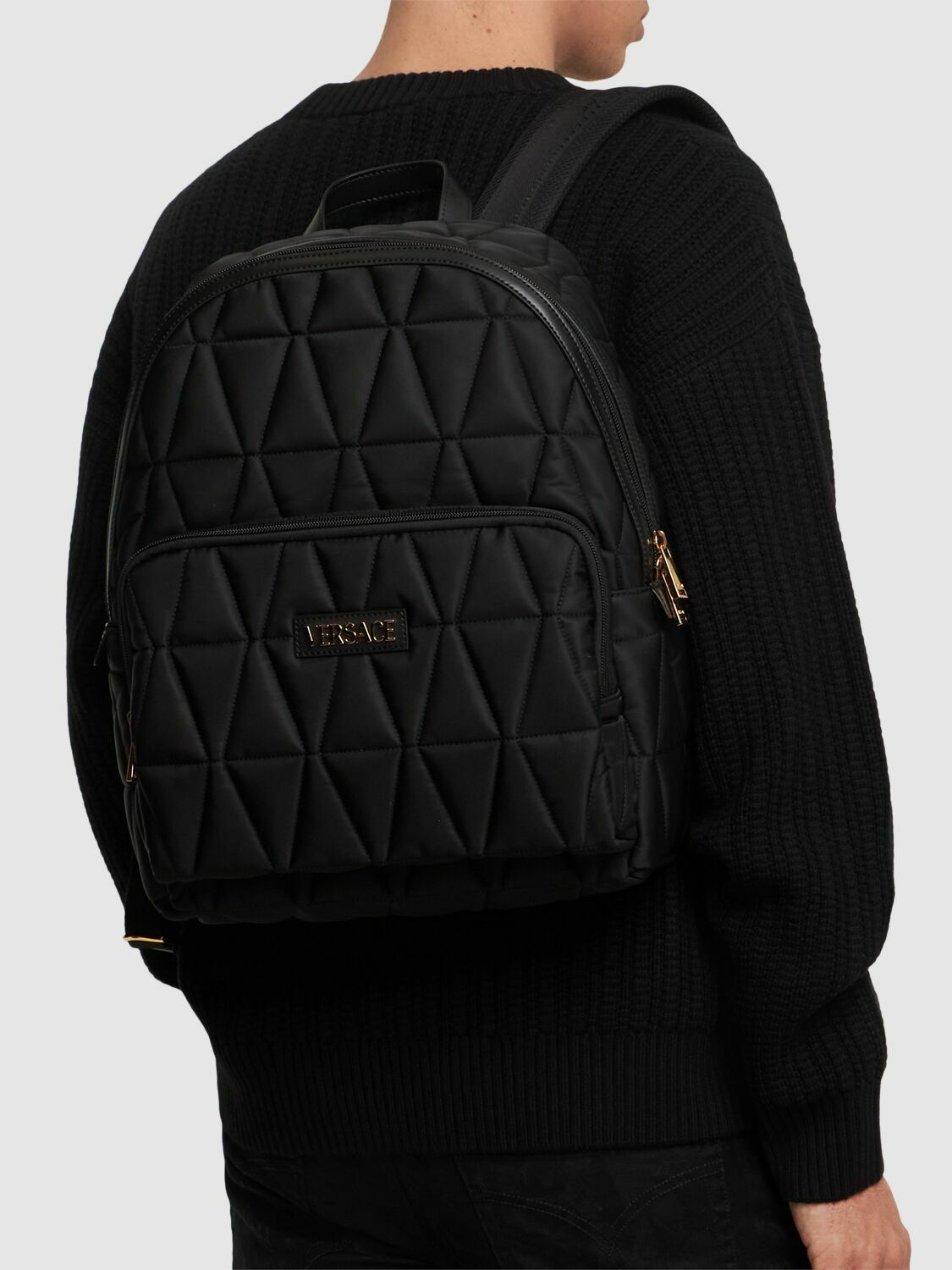 VERSACE Logo Nylon Backpack Versace