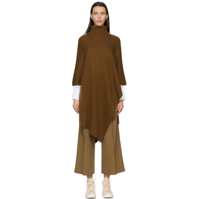 Chloe Khaki Cashmere Cape Turtleneck Chloe