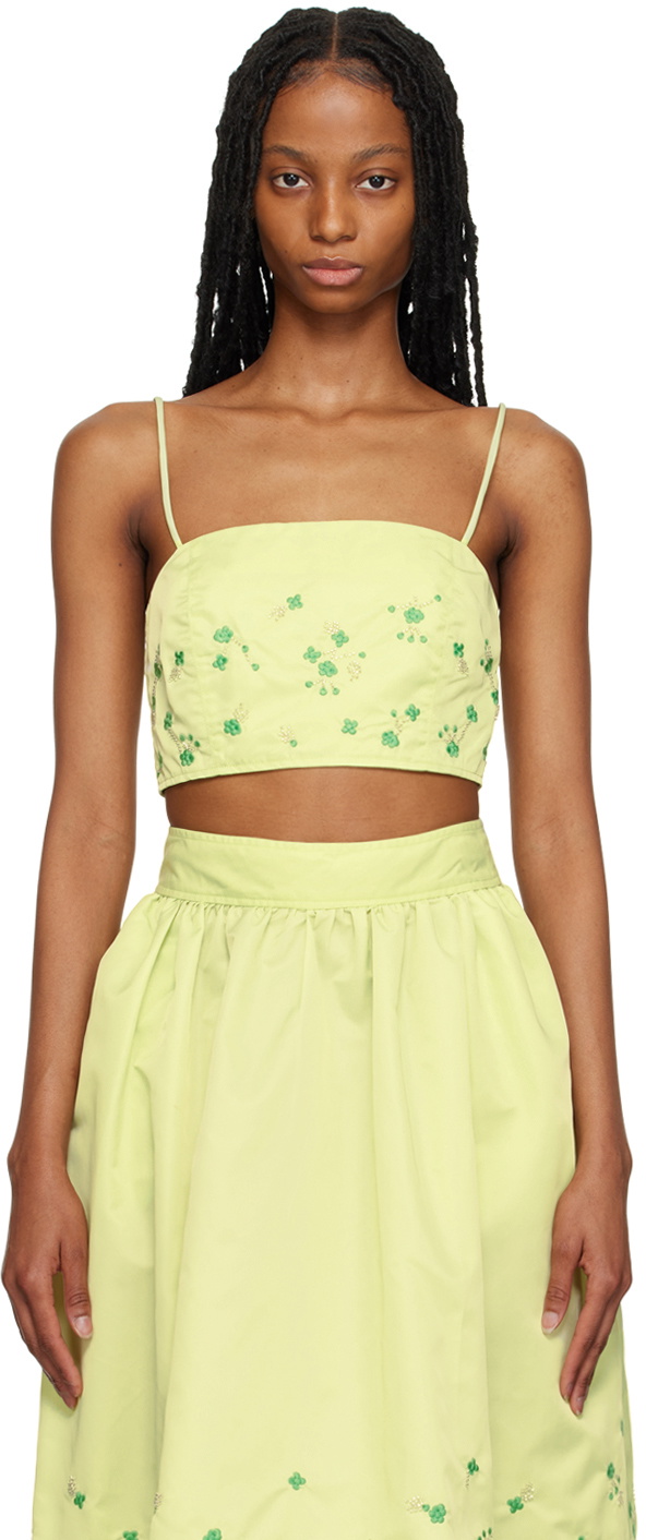 GANNI SSENSE Exclusive Green Camisole GANNI