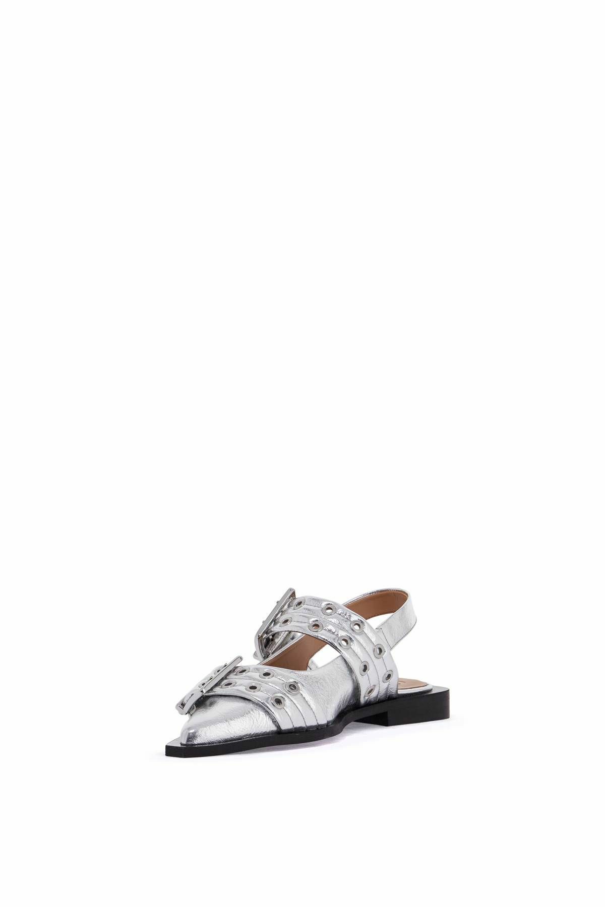 GANNI slingback ballet flats Silver GANNI