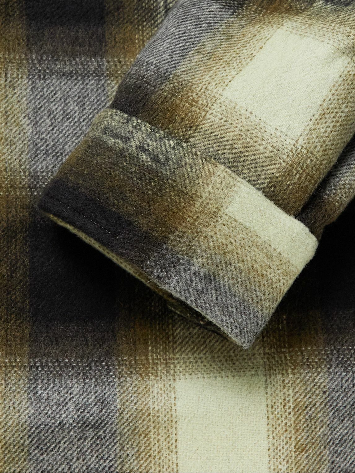 Givenchy - Logo-Print Checked Wool-Flannel Overshirt - Green Givenchy