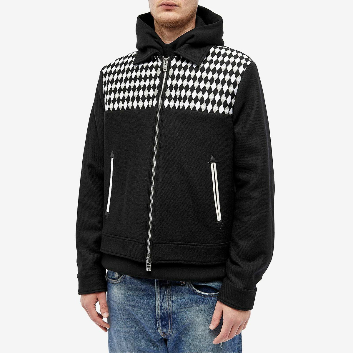 AMIRI Men's Diamond Embroided Work Jacket in Black Amiri