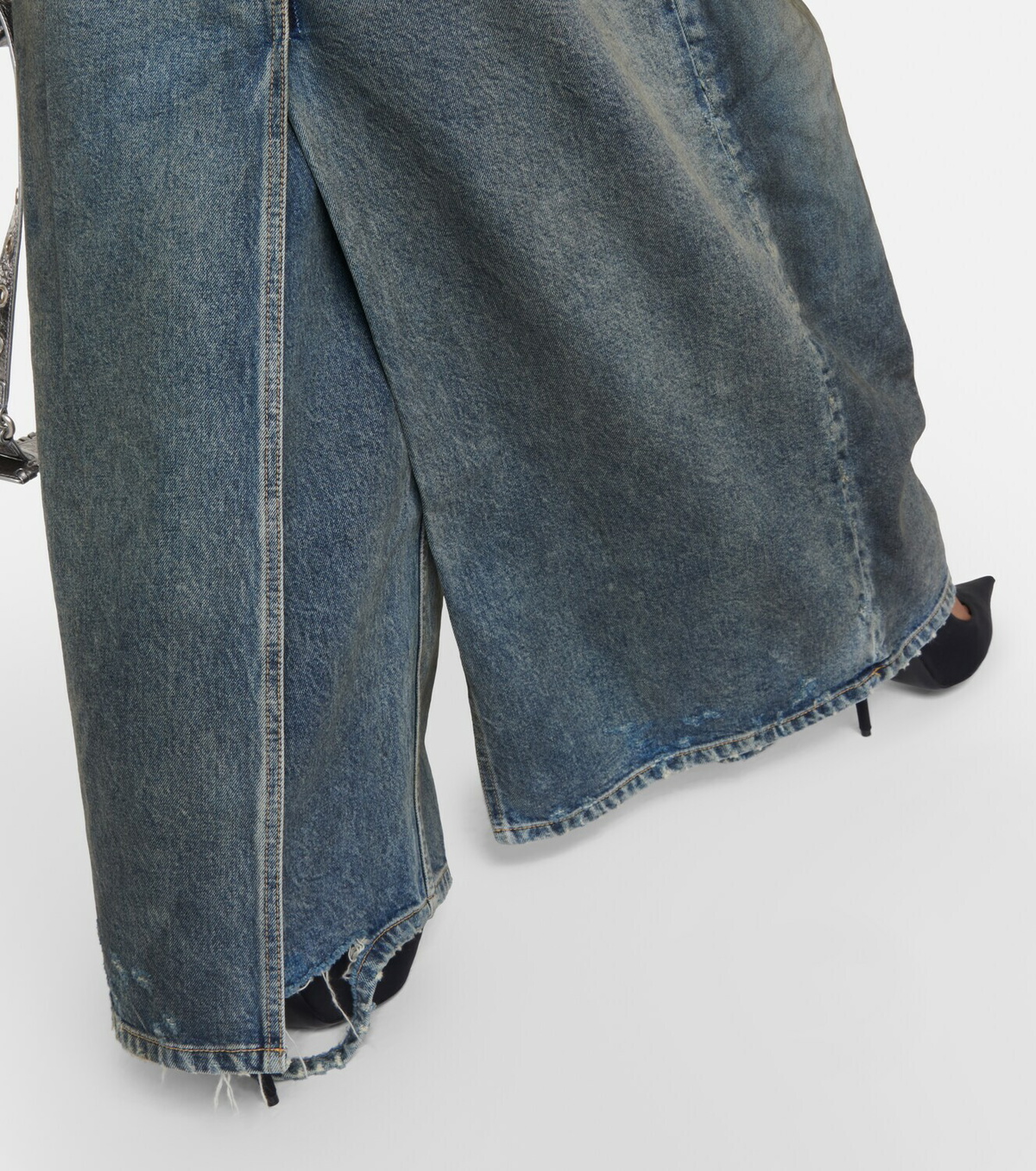 Balenciaga Mid Waist Denim Maxi Skirt Balenciaga