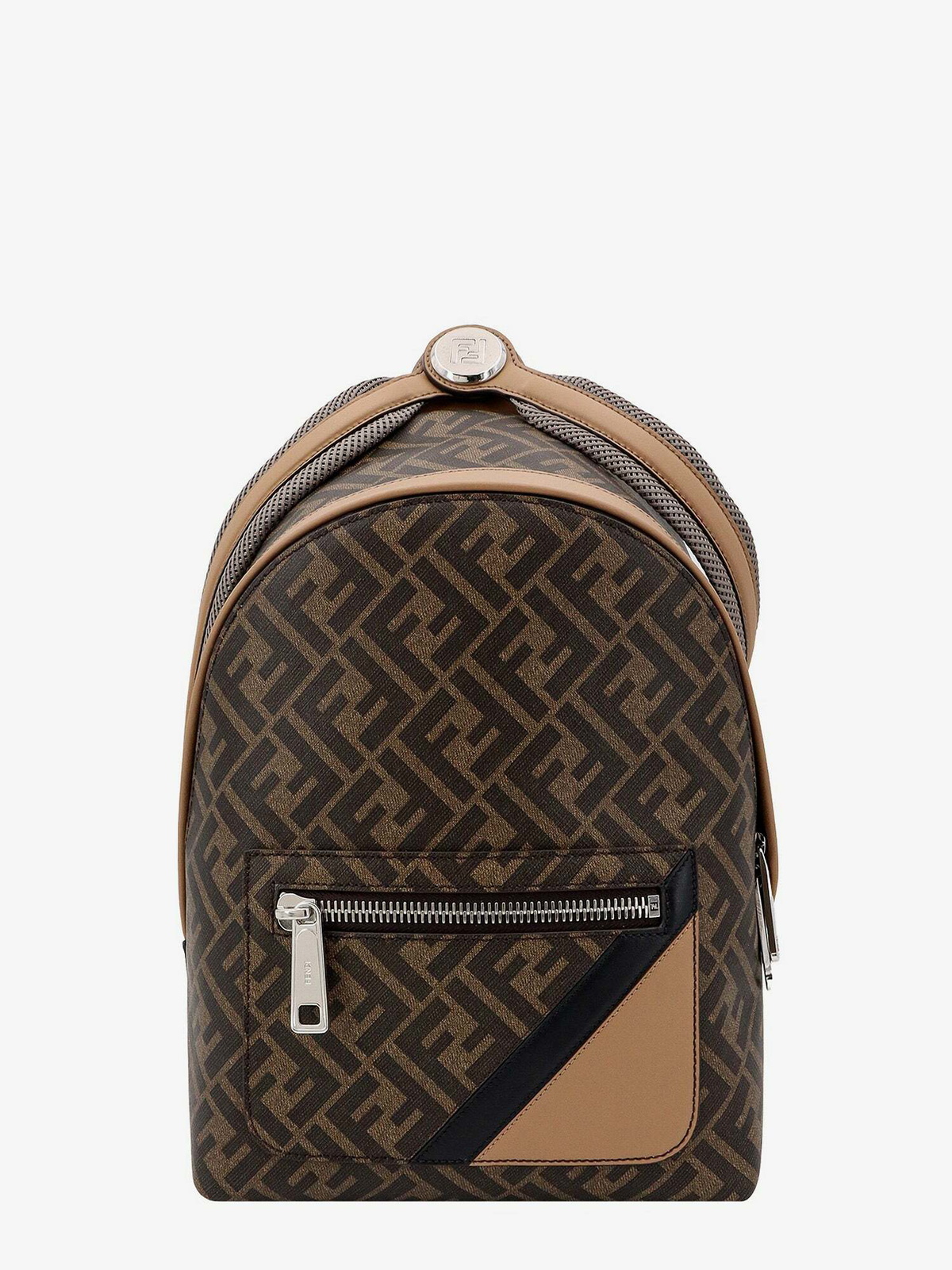 Fendi Fendi Chiodo Brown Mens Backpack Fendi