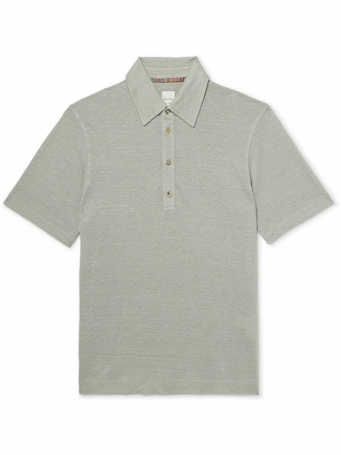 Paul Smith - Linen-Piqué Polo Shirt - Gray Paul Smith