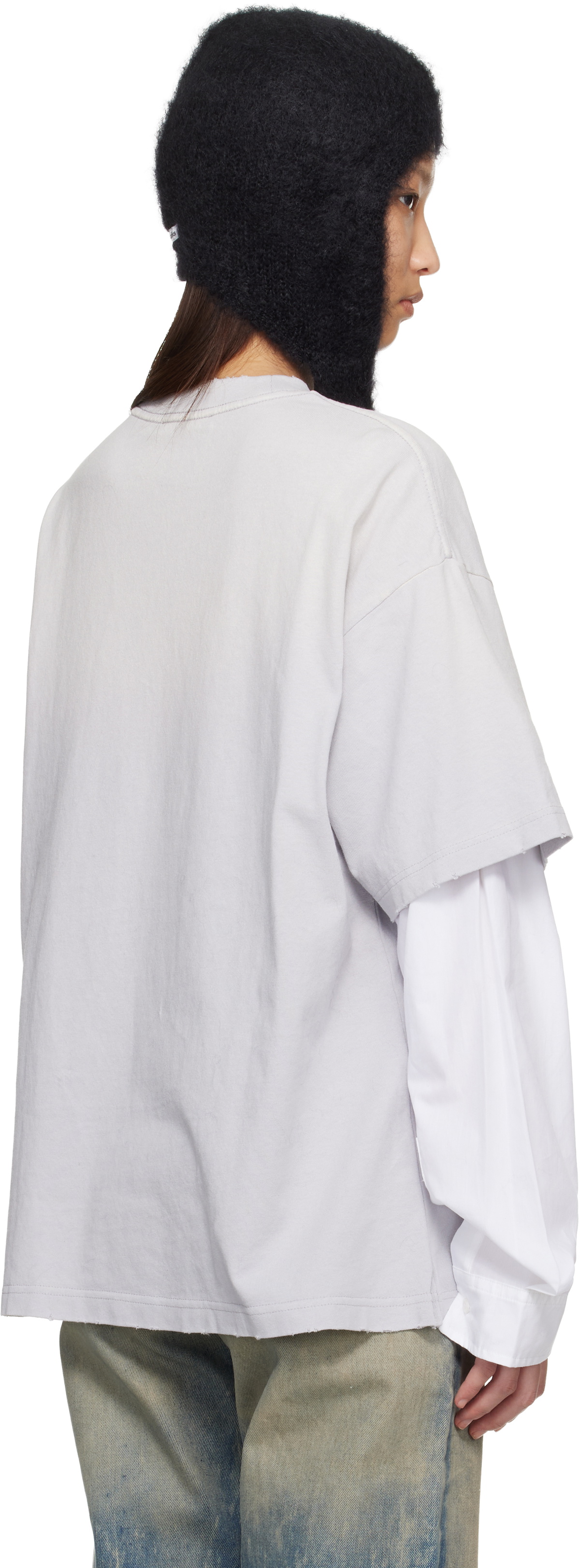 Acne Studios Black Mohair Earflap Hood Acne Studios