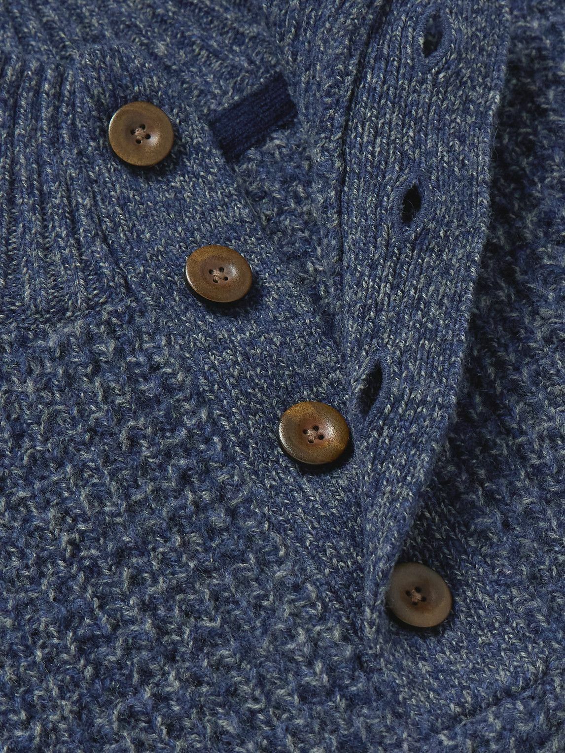 Faherty - Waffle-Knit Wool and Cashmere-Blend Sweater - Blue Faherty