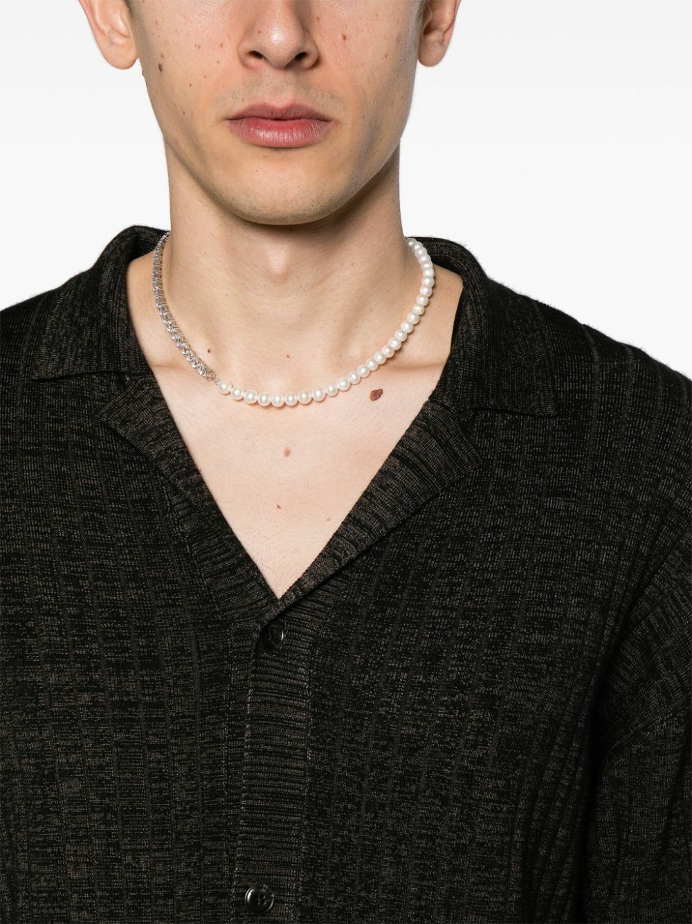 Nanushka Black Torben Ribbed Knit Cardigan Nanushka