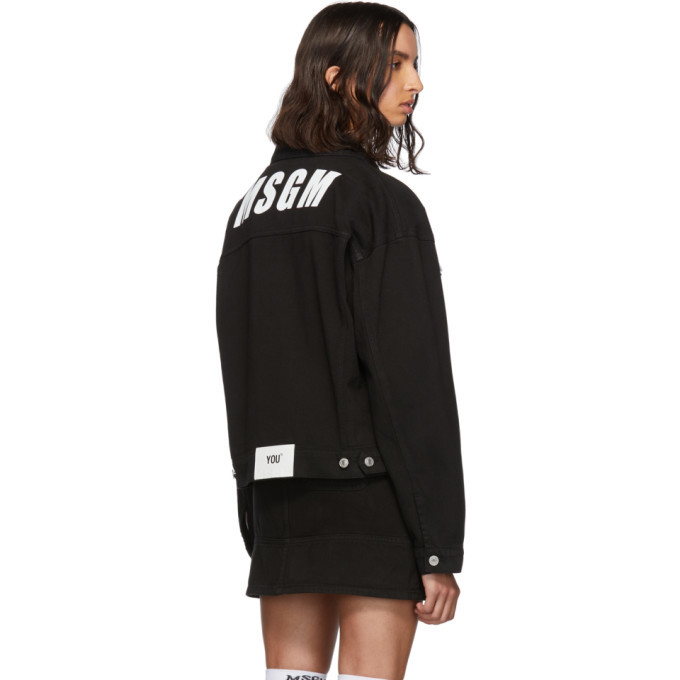 MSGM Black Denim Stamped Jacket MSGM