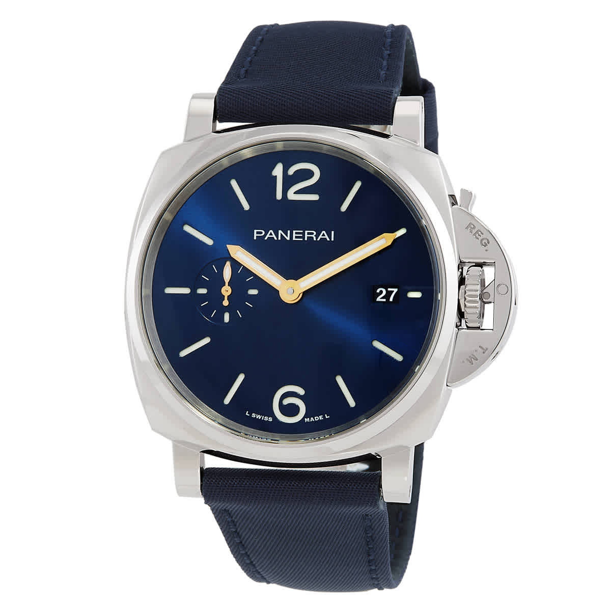 Panerai Luminor Due Prada Re-Nylon Automatic Blue Dial Mens Watch ...