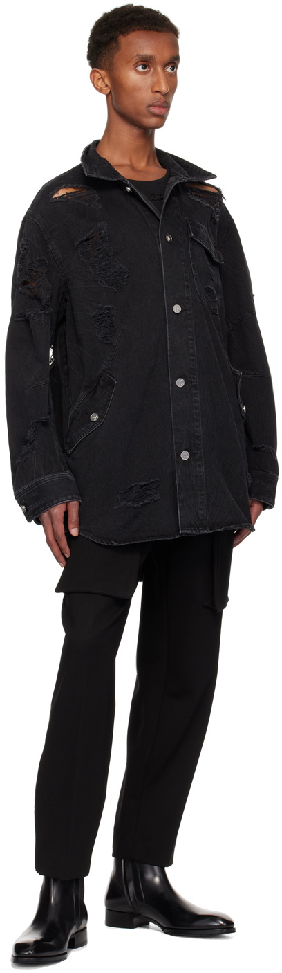 Helmut Lang Black Apex Denim Shirt Helmut Lang