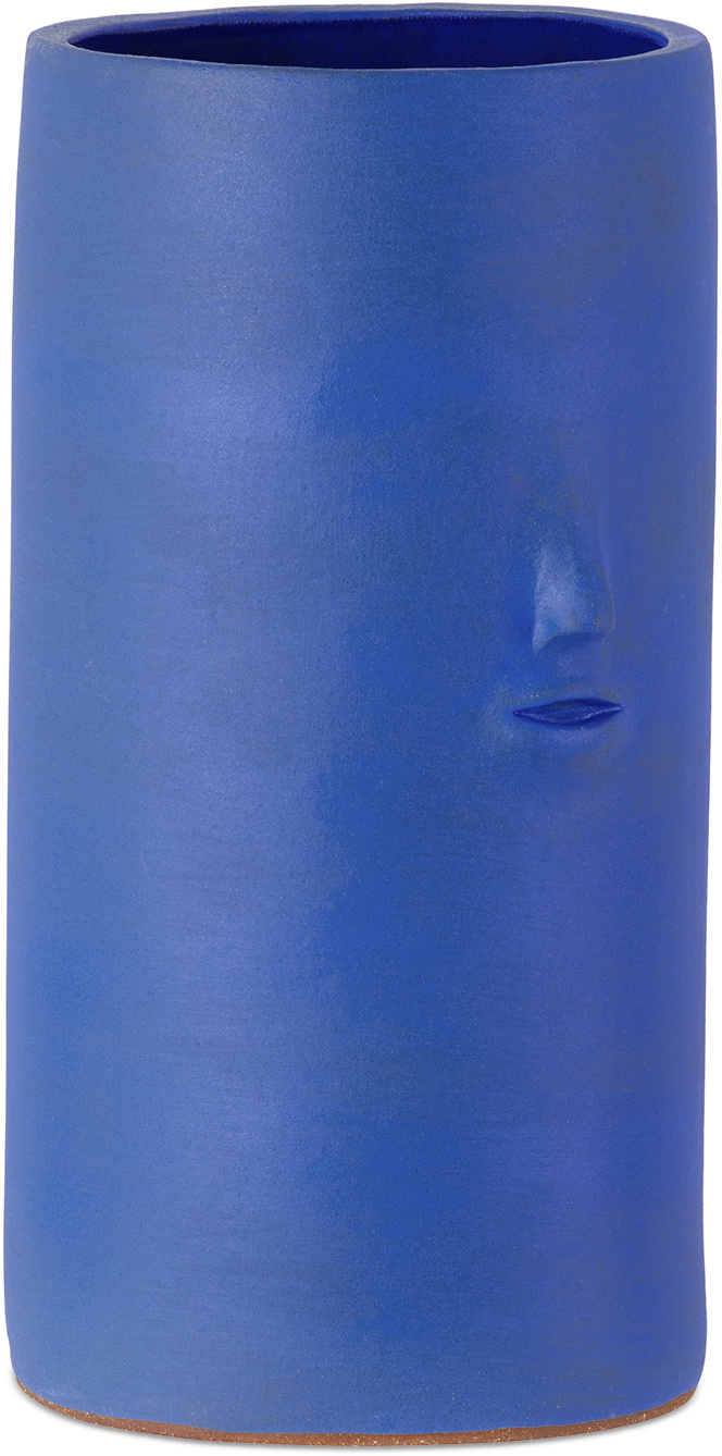 Rami Kim Studio Blue Ceramic Face Vase Rami Kim Studio