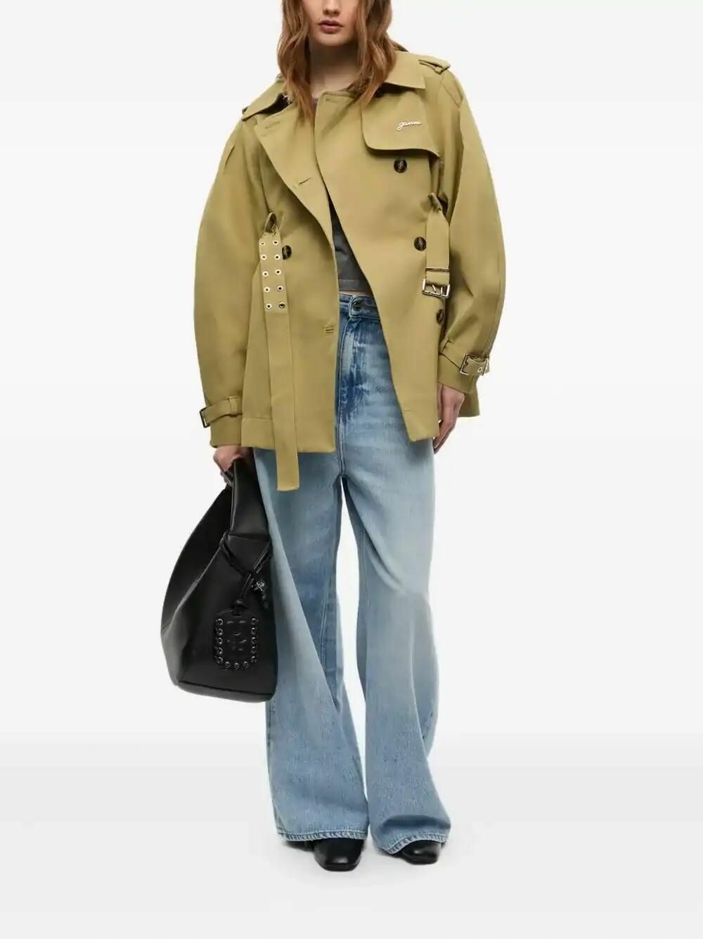 GANNI Balloon-Sleeve Trench Coat GANNI