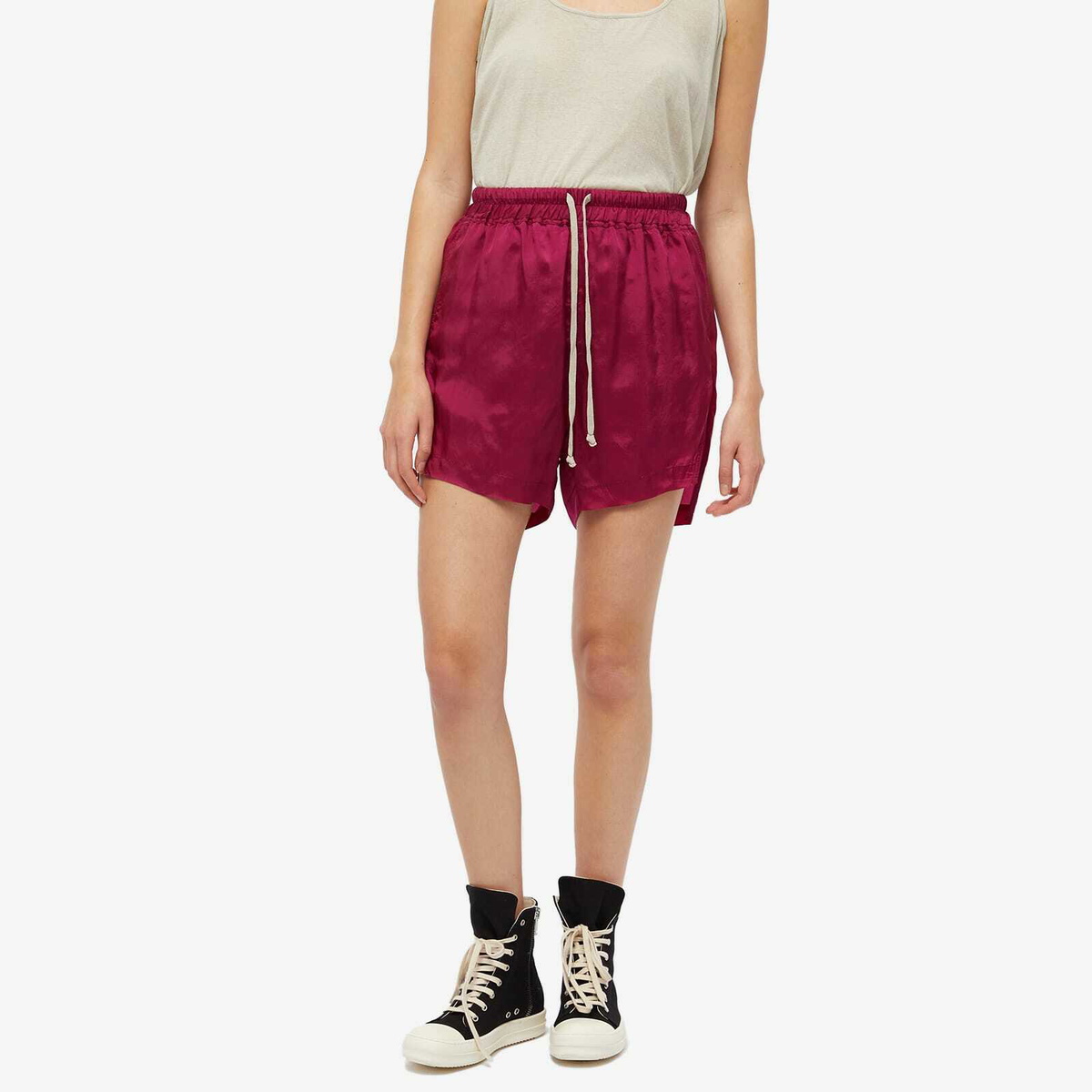 Rick Owens Women's Woven Boxer Short in Fuchsia Rick Owens