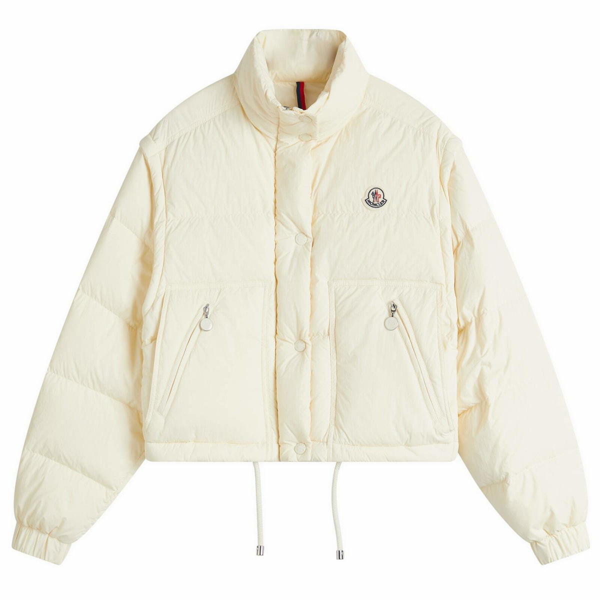 Moncler Women's Selle Light Washed Nylon Jacket in Beige Moncler