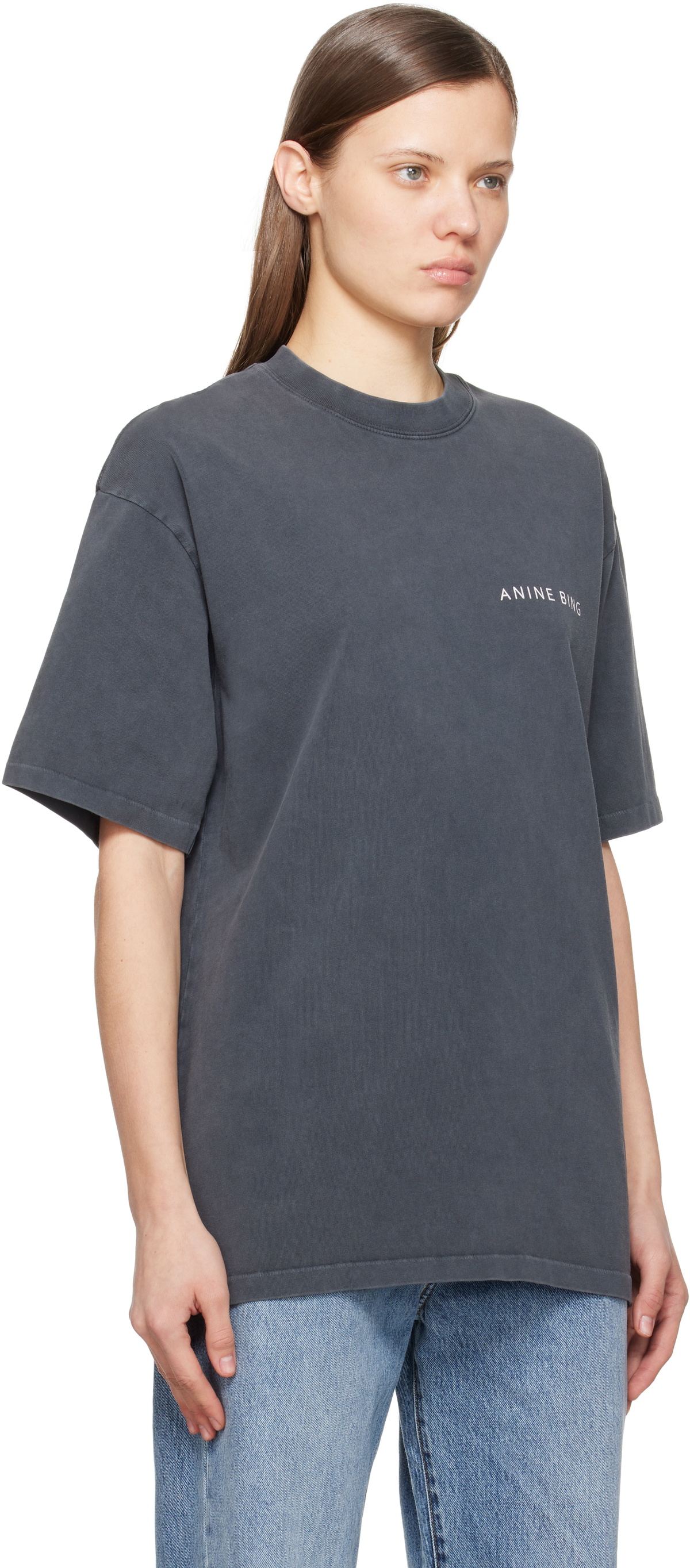 ANINE BING Black Kent Twisted Snake T-shirt ANINE BING