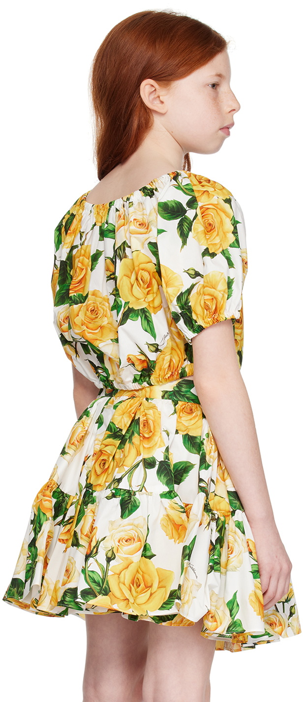 Dolce&Gabbana Kids Yellow Cropped Top Dolce & Gabbana