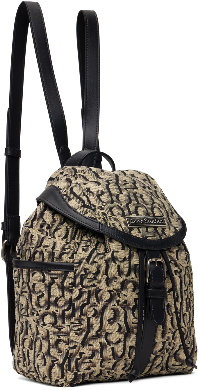 Acne Studios Beige Mini Monogram Backpack Acne Studios
