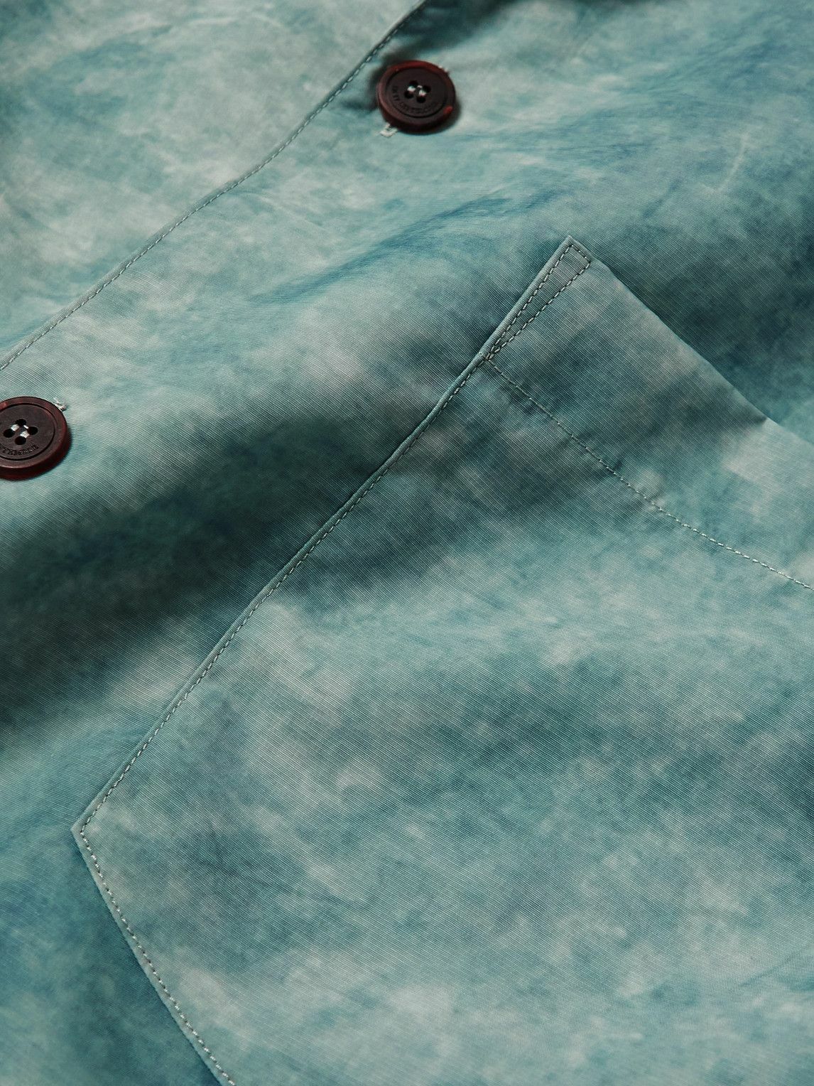 LE 17 SEPTEMBRE - Convertible-Collar Tie-Dyed Nylon Shirt - Blue