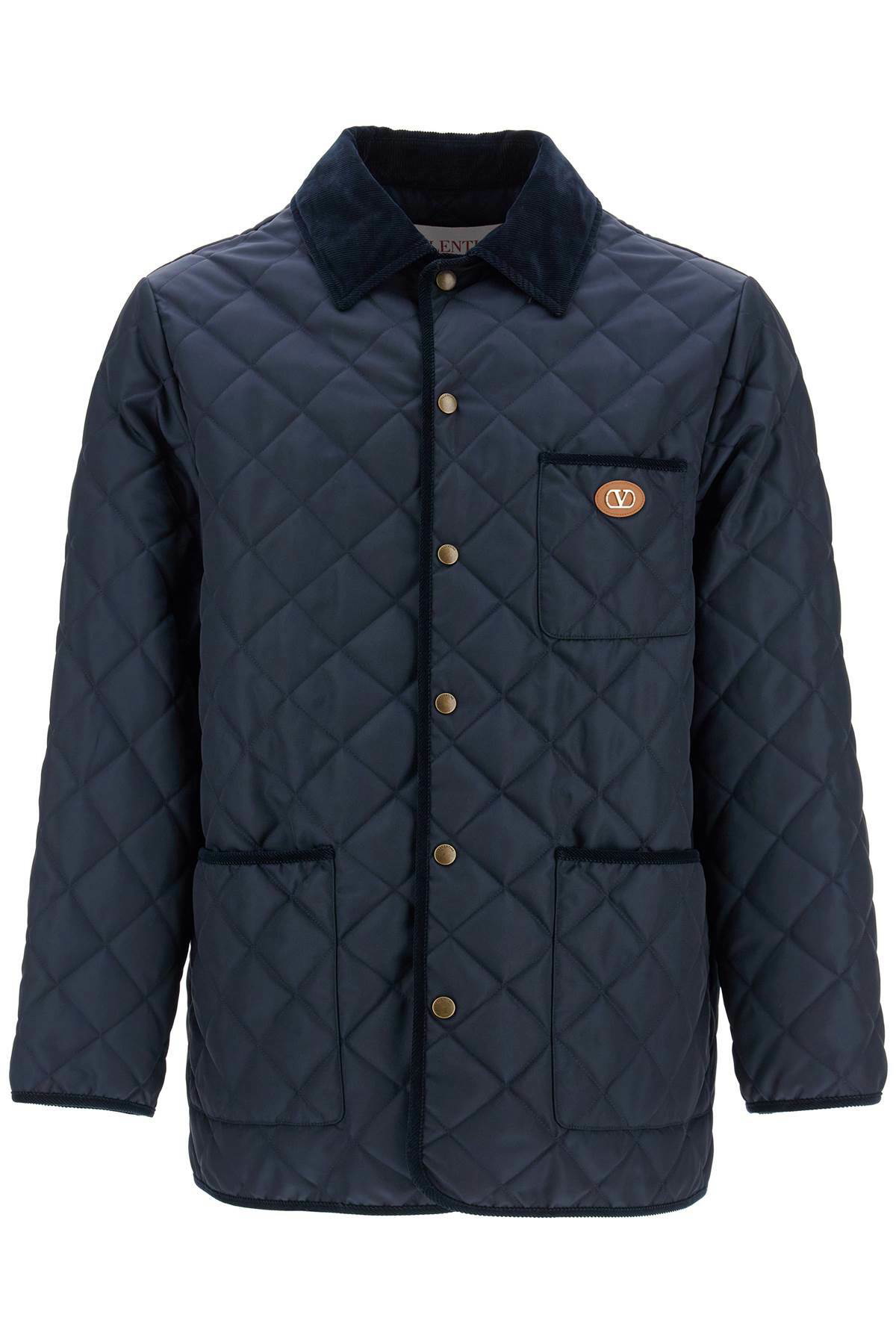 VALENTINO GARAVANI quilted jacket with vlogo Blue Valentino Garavani