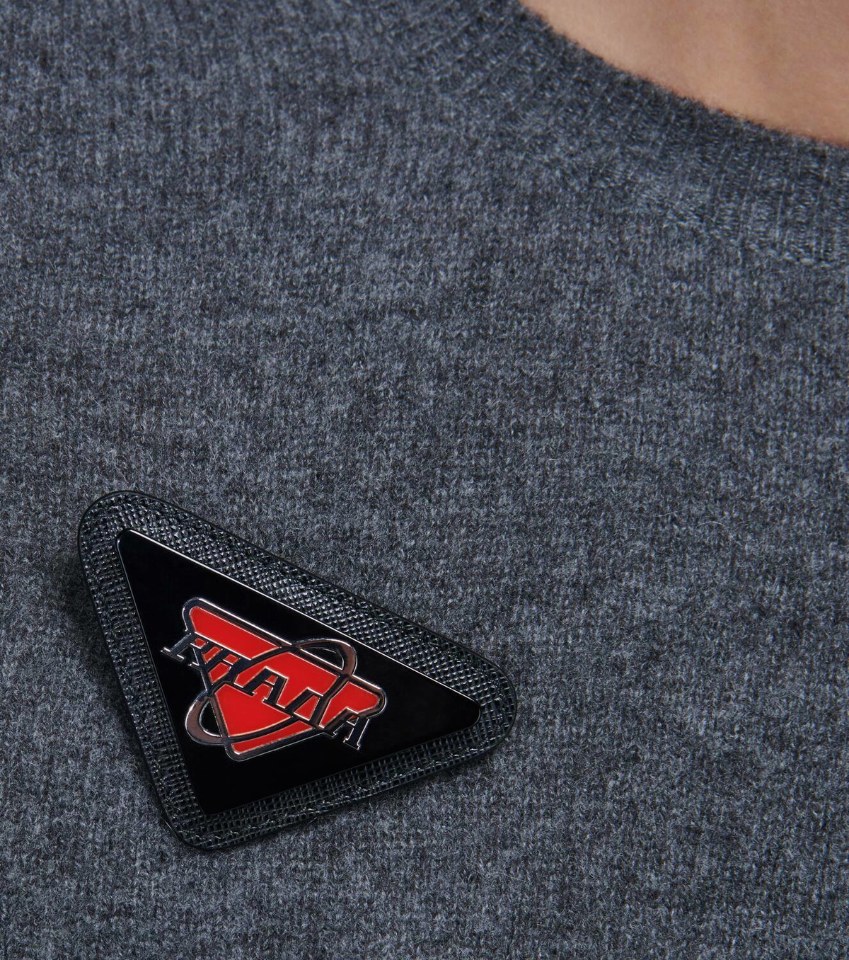 Prada Leather-trimmed logo badge Prada