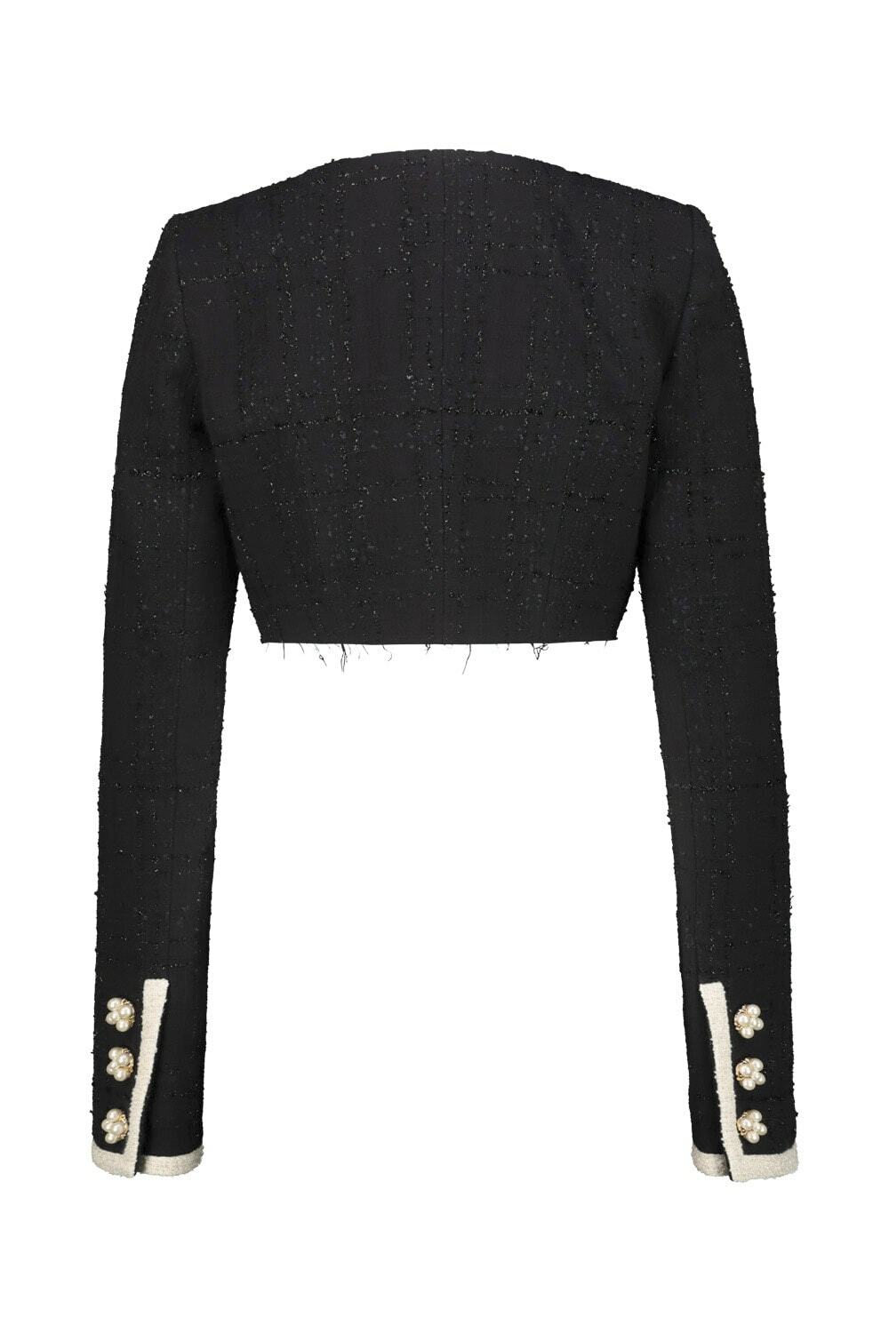 VETEMENTS Cropped Deconstructed Tweed Jacket Vetements