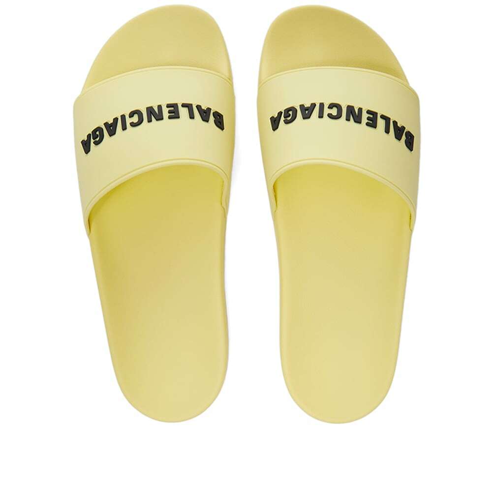 Balenciaga Men's Logo Pool Slide in Yellow Balenciaga