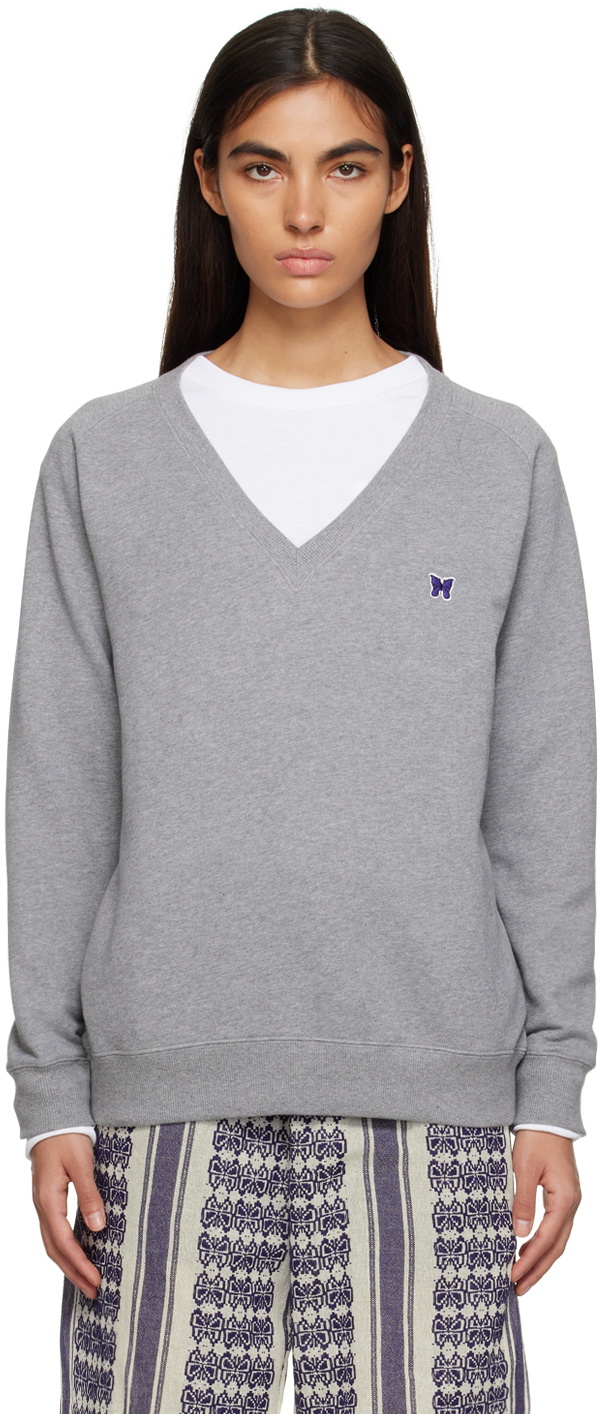 NEEDLES Gray V-Neck Sweater Needles