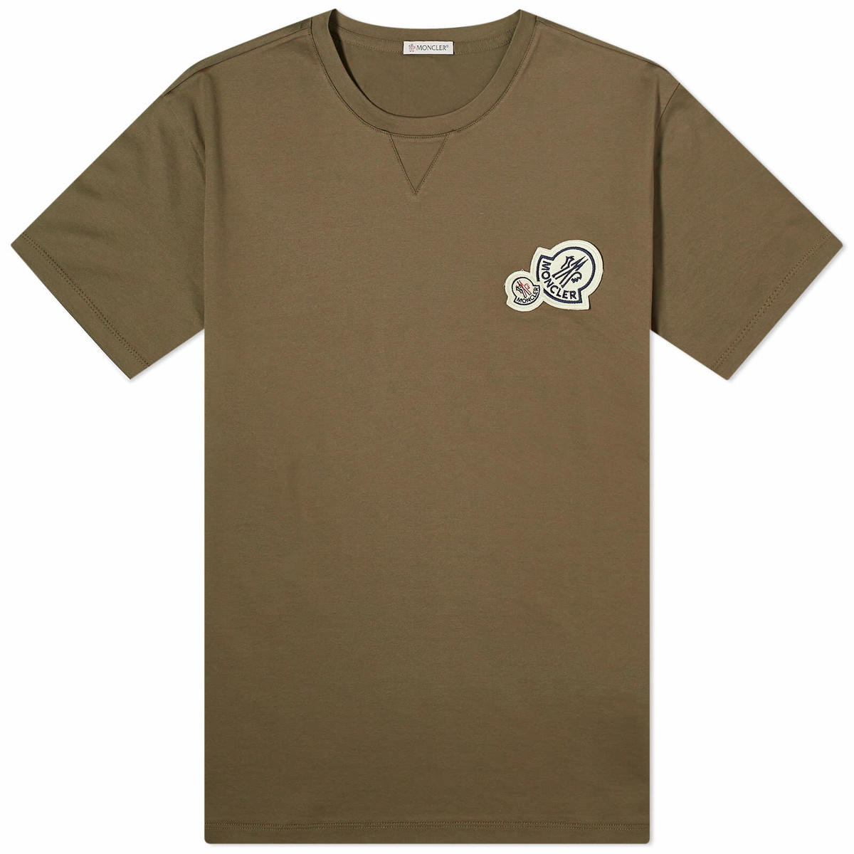 Moncler Men's Double Logo T-Shirt in Green Moncler
