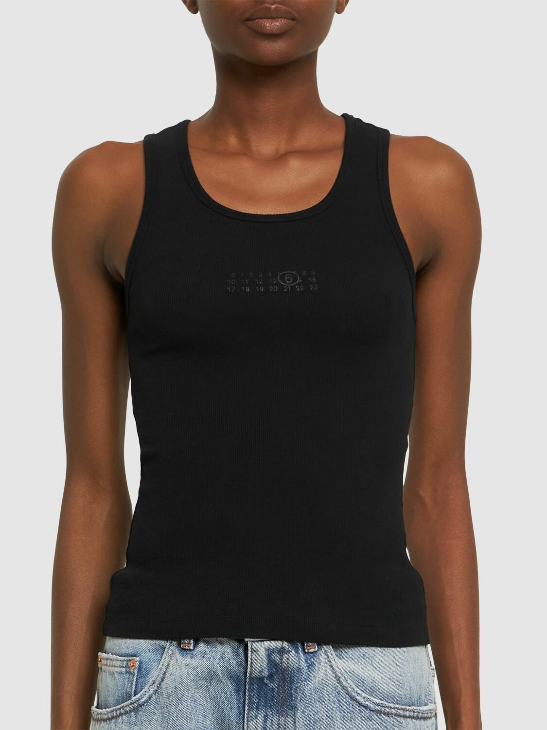 MM6 MAISON MARGIELA - Stretch Cotton Ribbed Tank Top MM6 Maison Margiela