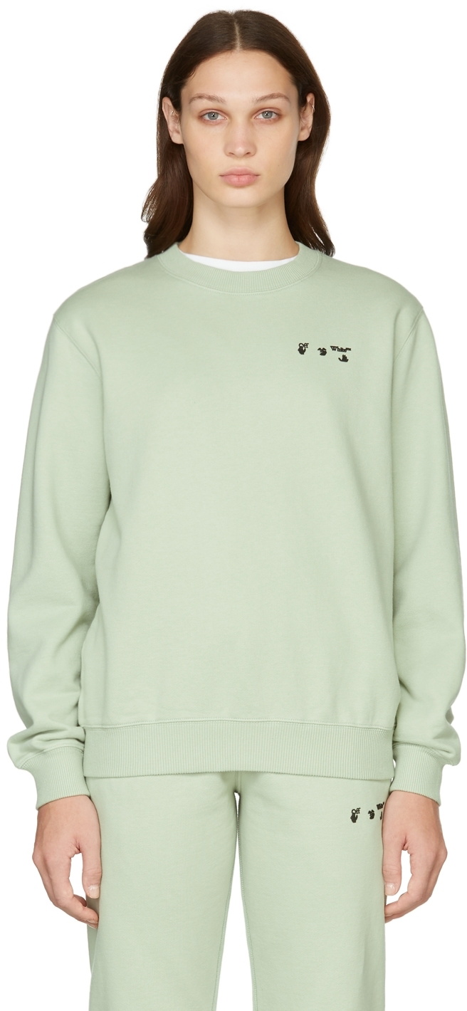 Off-White Green Logo Crewneck Sweater Off-White