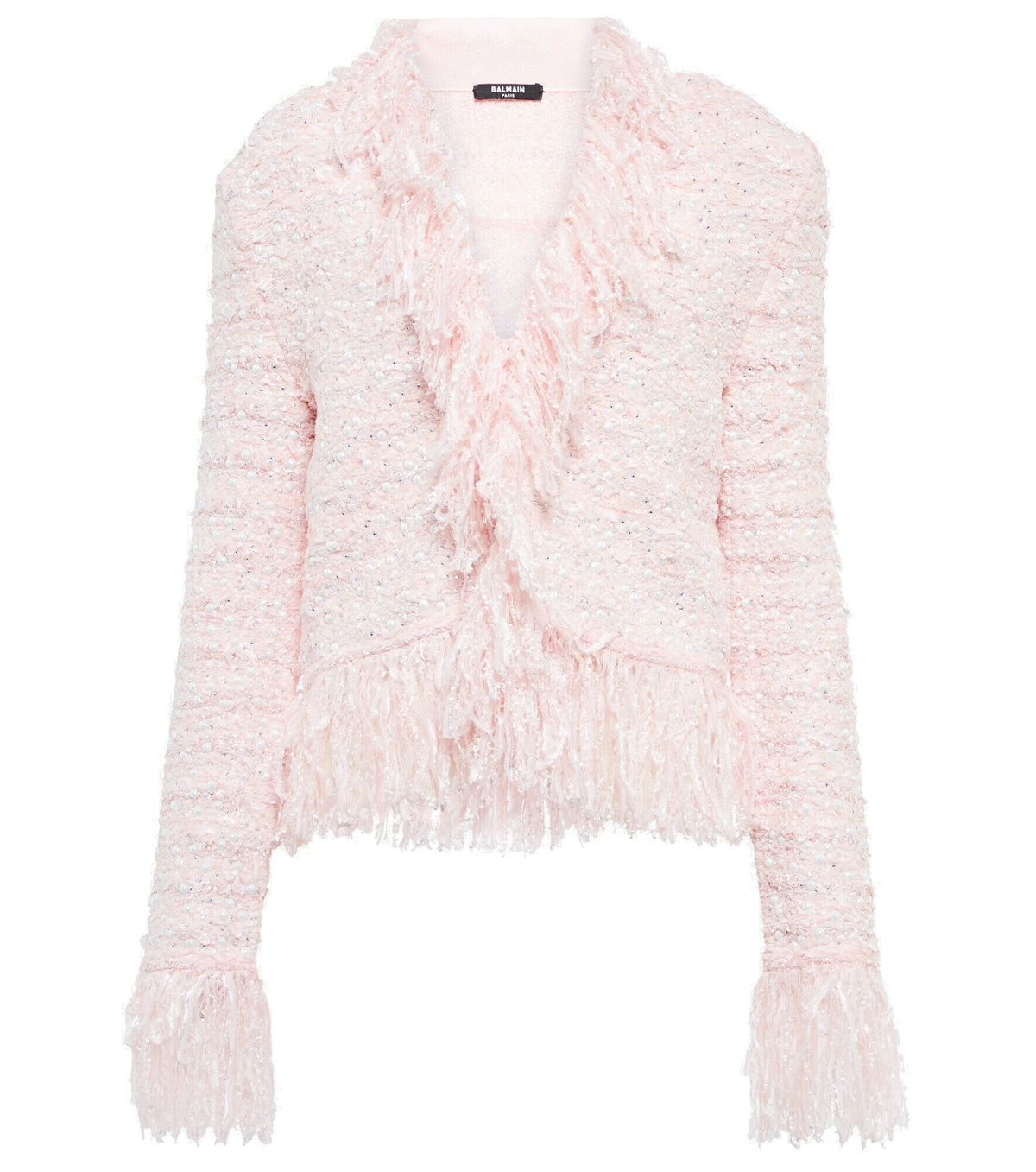 Balmain - Fringed-trimmed beaded tweed jacket Balmain