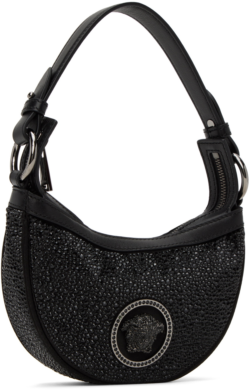 Versace Black Mini Crystal Repeat Bag Versace