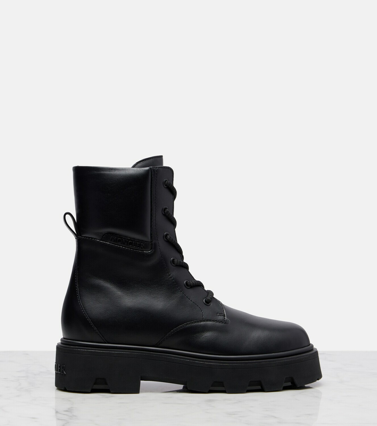 Moncler Aurea leather combat boots Moncler