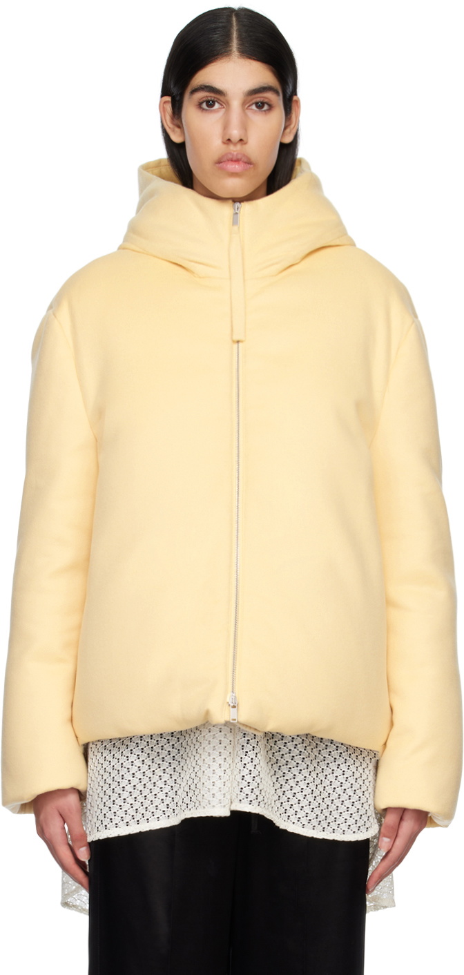 Jil Sander Yellow Hooded Down Jacket Jil Sander